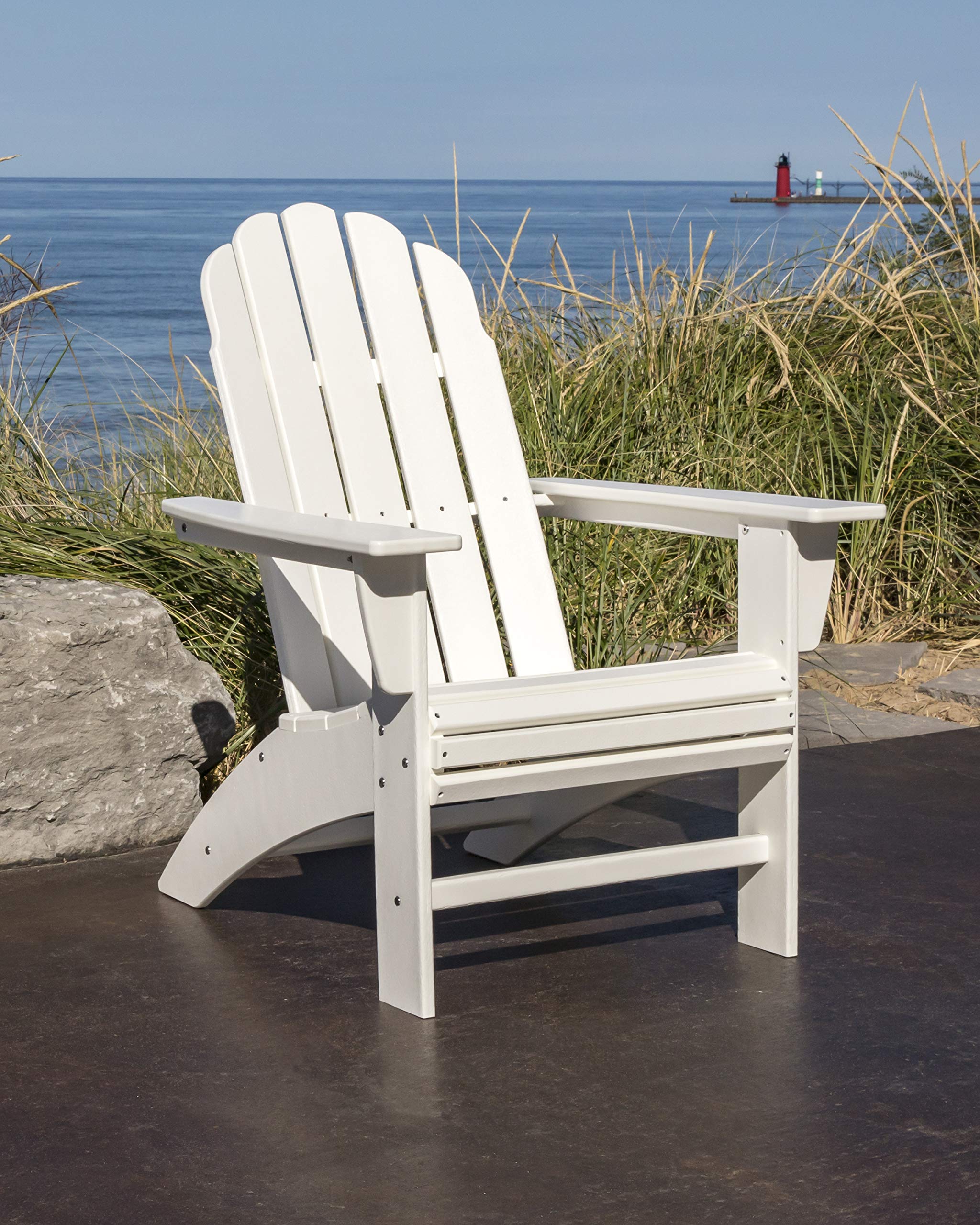 POLYWOOD AD600 Vineyard Curveback Adirondack Chair, White