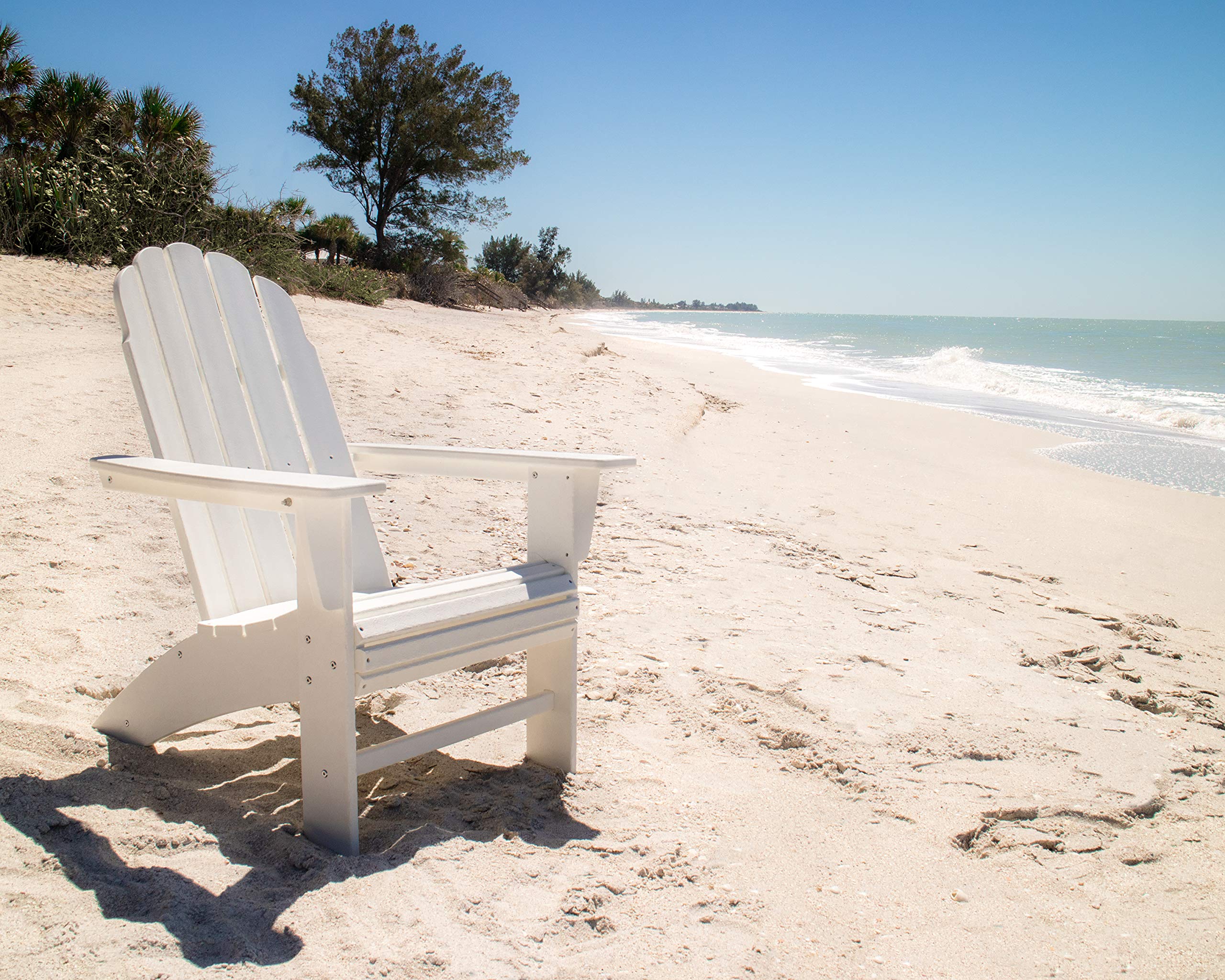 POLYWOOD AD600 Vineyard Curveback Adirondack Chair, White