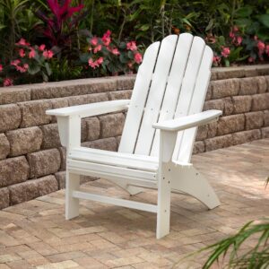 POLYWOOD AD600 Vineyard Curveback Adirondack Chair, White