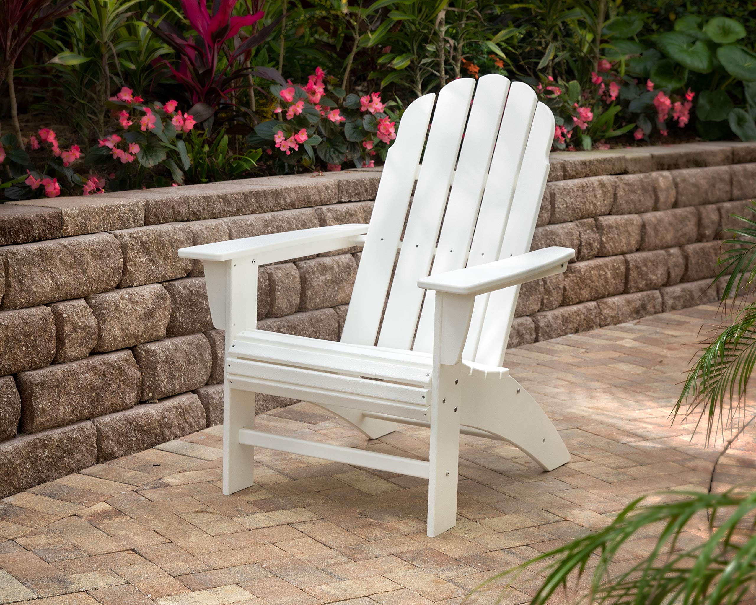 POLYWOOD AD600 Vineyard Curveback Adirondack Chair, White