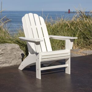 POLYWOOD AD600 Vineyard Curveback Adirondack Chair, White