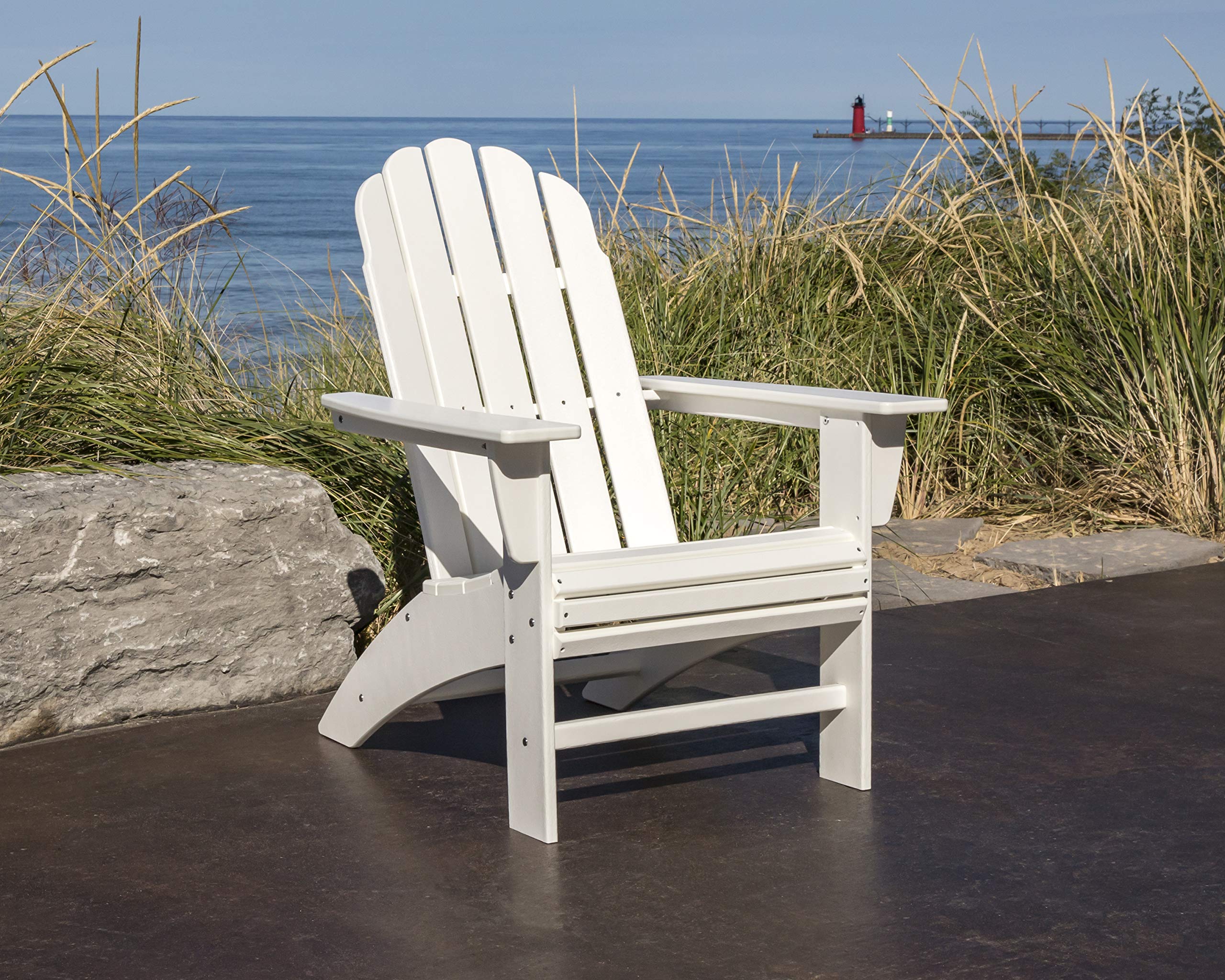 POLYWOOD AD600 Vineyard Curveback Adirondack Chair, White