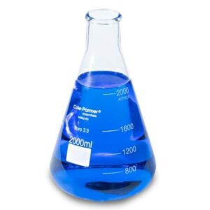 cole-parmer laboratory grade glass erlenmeyer flask, 2000 ml