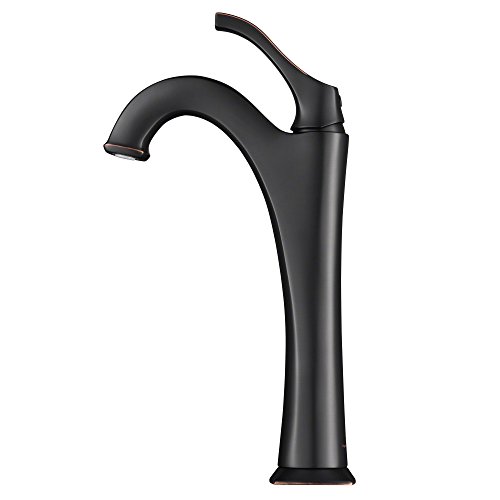 KRAUS KVF-1200ORB Arlo Single Handle Vessel Bathroom Faucet with Pop Up Drain, Oil Rubbed Bronze