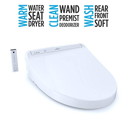 TOTO SW3036#01 K300 Electronic Bidet Toilet Cleansing, Instantaneous Water, PREMIST, Deodorizer, Warm Air Dryer, and Heated Seat, Elongated, Cotton White