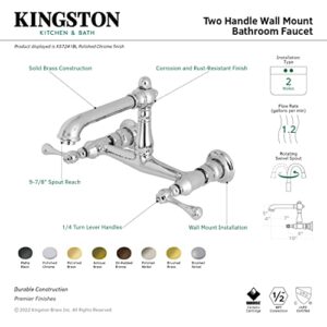 Kingston Brass KS7241BL English Country Bathroom Faucet, Polished Chrome, 10.31 x 5.06 x 2.31