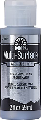 FolkArt multisurface metallic paint, 2 oz, Sterling Silver