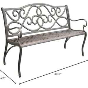 Innova Hearth and Home 4' Cast Aluminum Scroll Bench