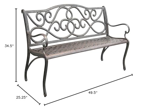 Innova Hearth and Home 4' Cast Aluminum Scroll Bench