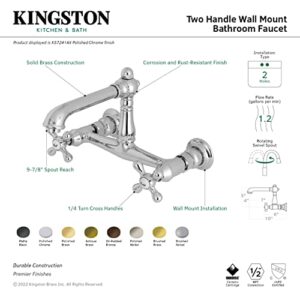 Kingston Brass KS7241AX English Country Bathroom Faucet, Polished Chrome, 10.31 x 5.06 x 2.31