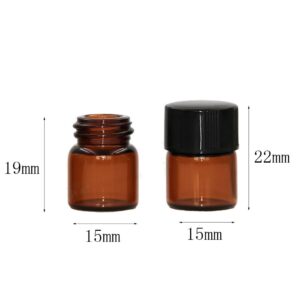 JJKMALL 1ml/2ml/3ml Mini Amber Glass Vial Essential Oil Bottles with Orifice Reducer and Cap for Essential Oils, Chemistry Lab Chemicals, (30 pcs) (1ml 10pcs 2ml 10pcs 3ml 10pcs)