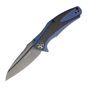 kershaw natrix-carbon fiber pocket knife (7007cf); 3.25 in. 8cr13mov titanium carbo-nitride coated blade; 3d-machined g10 handle with carbon fiber overlay, flipper, reversible deep-carry clip; 2.9 oz.