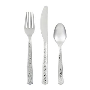 Mozaik Premium Plastic Hammered Stainless Steel Coated Assorted Cutlery, 120 pieces