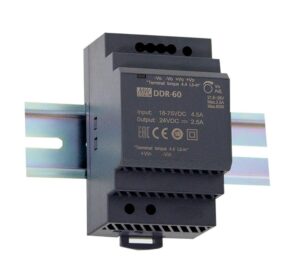 mean well ddr-60g-12 60w din rail type dc-dc converter 9-36vdc input g-series 12v@5a output