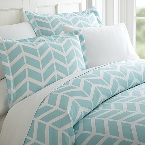 CELINE LINEN Luxury Silky Soft Coziest 1500 Premier Hotel Quality 3-Piece Duvet Cover Set |Arrow Pattern| Wrinkle Free, King/California King, Turquoise