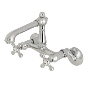 kingston brass ks7221ax english country kitchen faucet, polished chrome