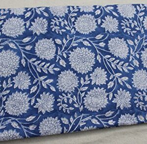 India Hand Block Printed Fabric Cotton Jaipuri Dress Fabric 5 Yard Multi Use Kurti and Long Dress Fabric