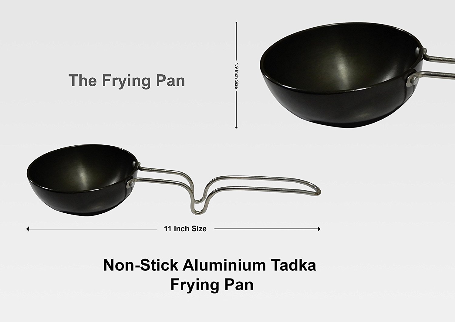 Khandekar Hard Anodized Tadka Pan, Nonstick Mini Fry Pan, Spice Roasting Pan, Vagharia with Long Handle - 11 inch (27.5 cm)