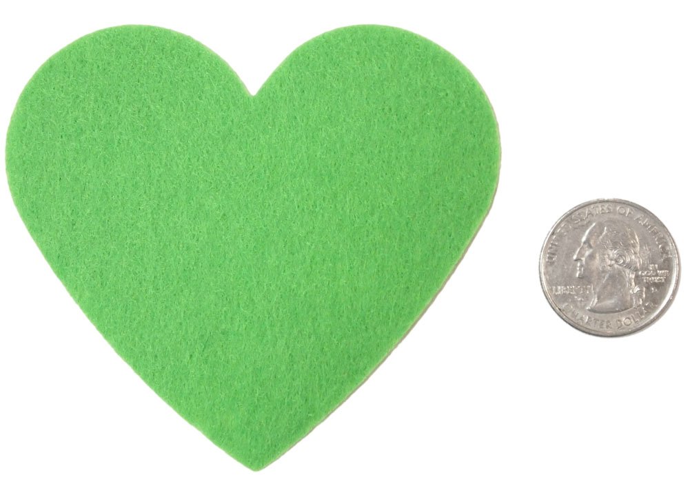 Playfully Ever After 3 Inch Green 22pc Stiff Felt Hearts