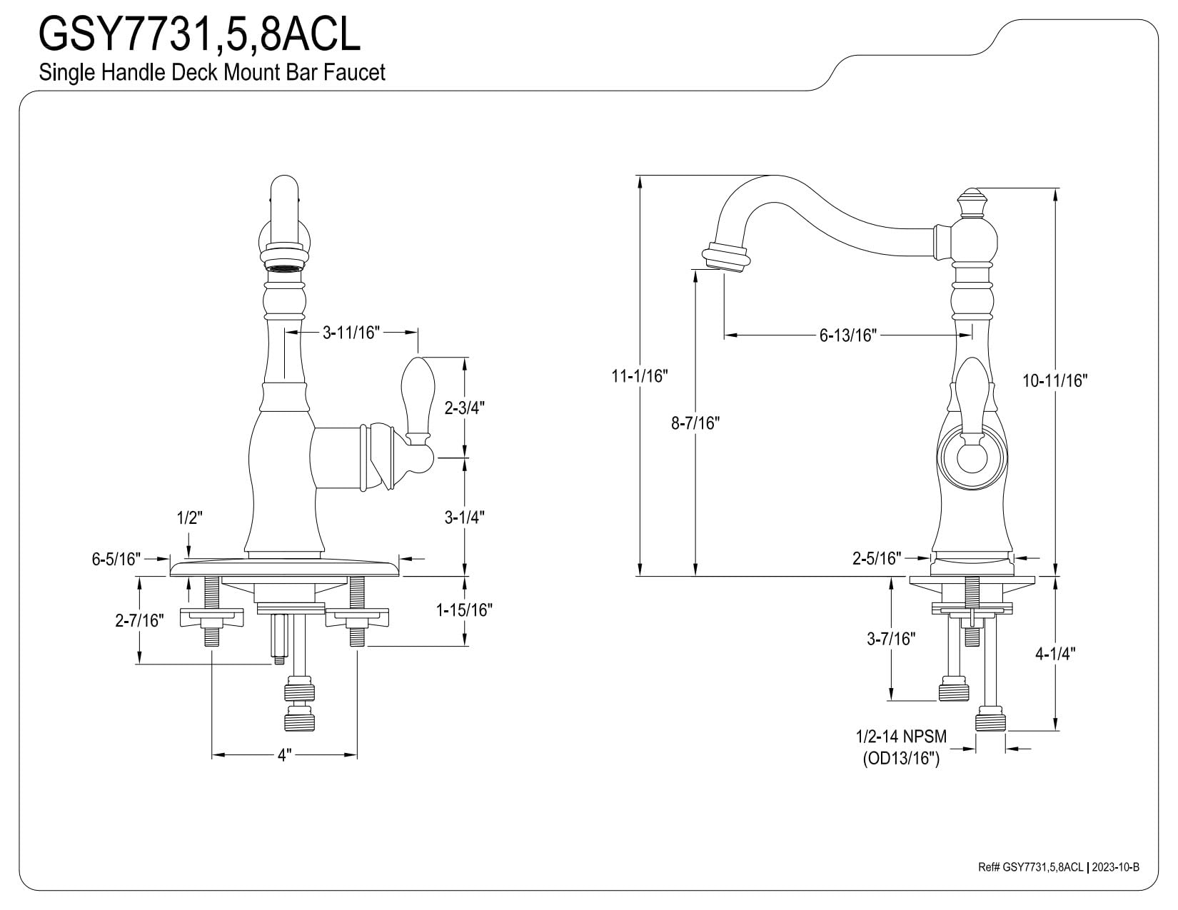 Kingston Brass GSY7735ACL American Classic Kitchen Faucet, Oil Rubbed Bronze