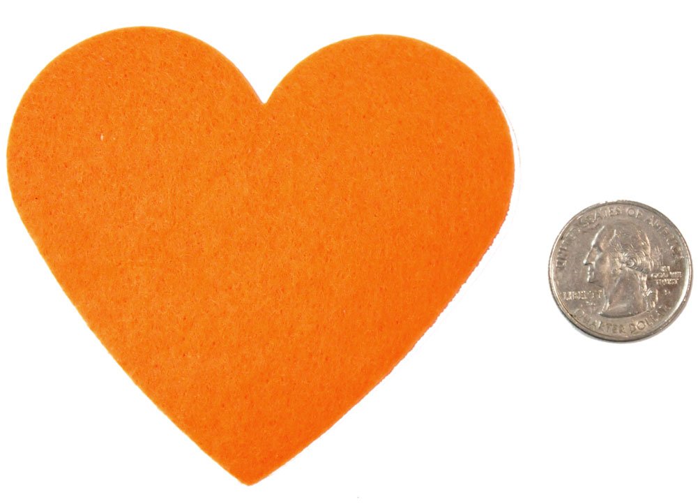 Playfully Ever After 3 Inch Orange 22pc Stiff Felt Hearts