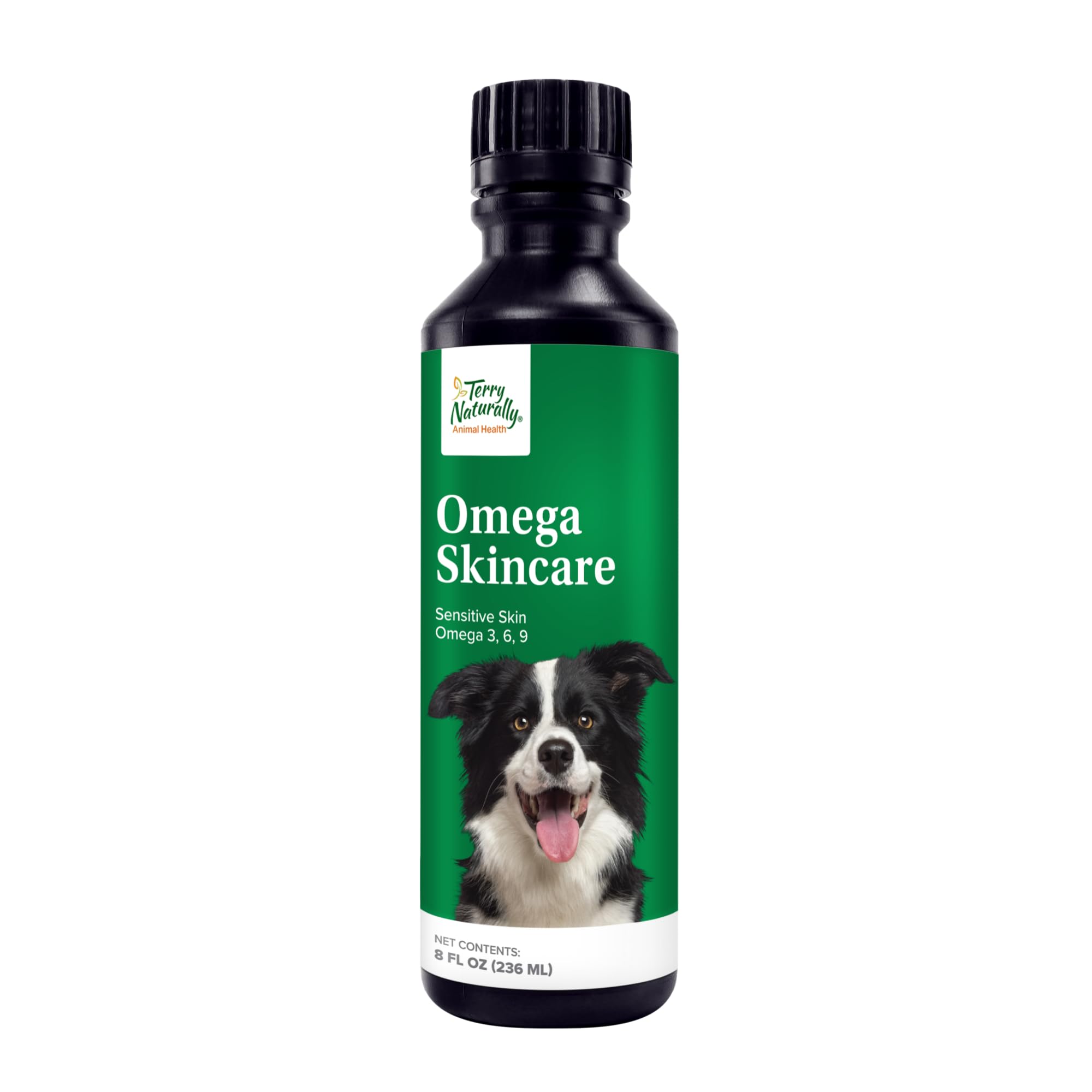 Terry Naturally Animal Health Omega Skincare - 8 fl oz - with Omega-3, -6, -9, Flax, Pumpkin, Sunflower & Sesame Seed Oil - Canine Only - 47 Servings