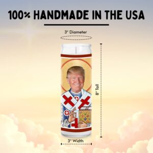 Celeb Prayer Candle Donald Celebrity Candle - Funny Saint Candle - 8 Inch Glass Votive - Handmade in USA - Novelty Gift for Celebrity Lovers