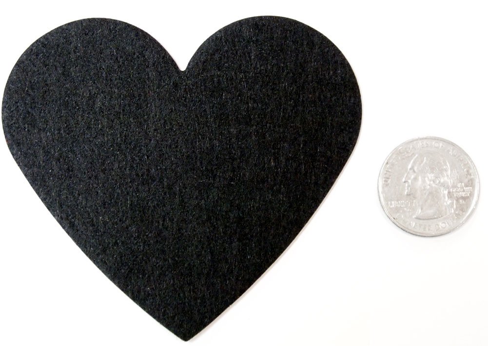 Playfully Ever After 3 Inch Black 22pc Stiff Felt Hearts