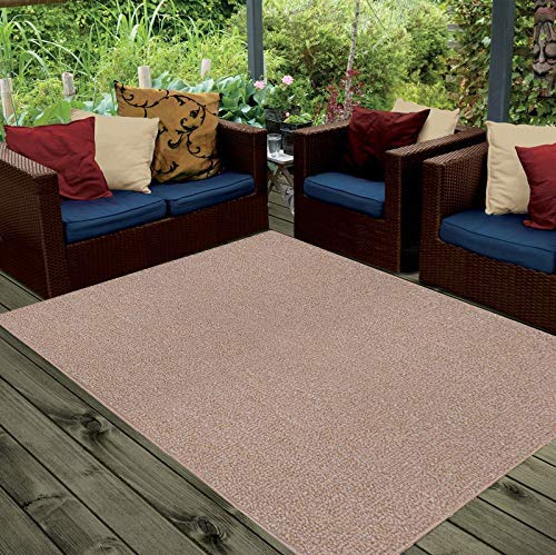 Ambiant Broadway Collection Pet Friendly Indoor Outdoor Area Rugs Black - 5' Square, Stain & Fade Resistant, Easy Care, Pet & Kids Friendly, Made in USA, Perfect for Weddings & Everyday Use!