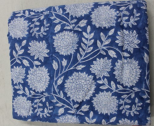 India Hand Block Printed Fabric Cotton Jaipuri Dress Fabric 5 Yard Multi Use Kurti and Long Dress Fabric