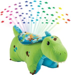 pillow pets sleeptime lites green dinosaur stuffed animal plush night light