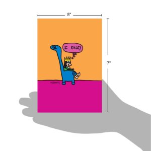 NobleWorks - 1 Funny Cartoon Card for Birthdays - Humor Bday Comic, Notecard with Envelope - Tiny Ruler C6183BDG