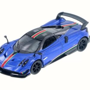 KiNSMART 2016 Pagani Huayra BC Blue w/Racing Strip Decal 5" 1:38 Scale Die Cast Metal Model Toy Super Race CarCar w/Pullback Action