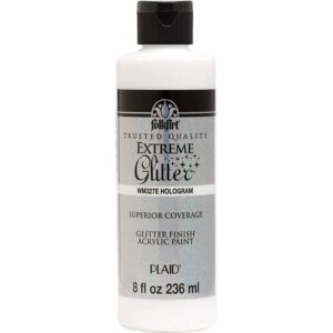 folkart glitter paint, 8 oz, hologram 8 fl oz