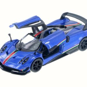 KiNSMART 2016 Pagani Huayra BC Blue w/Racing Strip Decal 5" 1:38 Scale Die Cast Metal Model Toy Super Race CarCar w/Pullback Action