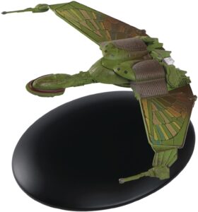 eaglemoss star trek the official starships collection 2: klingon bird of prey ship replica figurine, green