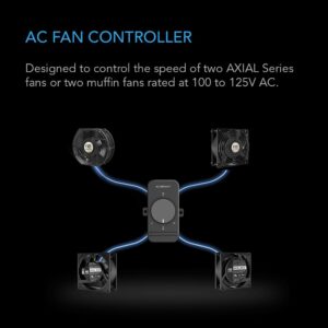 AC Infinity, Fan Speed Controller for 100 to 125V AC Axial Muffin Cooling Fans, Dual Connector, for DIY Cooling Ventilation Exhaust Projects