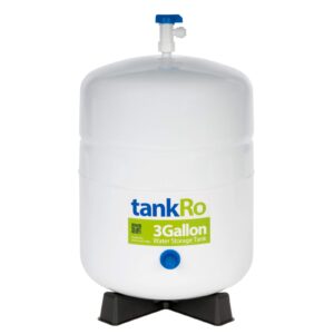 tankro – ro water filtration system expansion tank – 3 gallon water tank -– compact reverse osmosis water storage pressure tank with free 1/4" tank ball valve