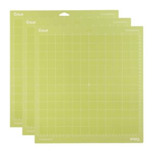 cricut standardgrip machine mats 12in x 12in, reusable cutting mats for crafts with protective film, use with cardstock, iron on, vinyl and more, compatible with cricut explore & maker (3 count)