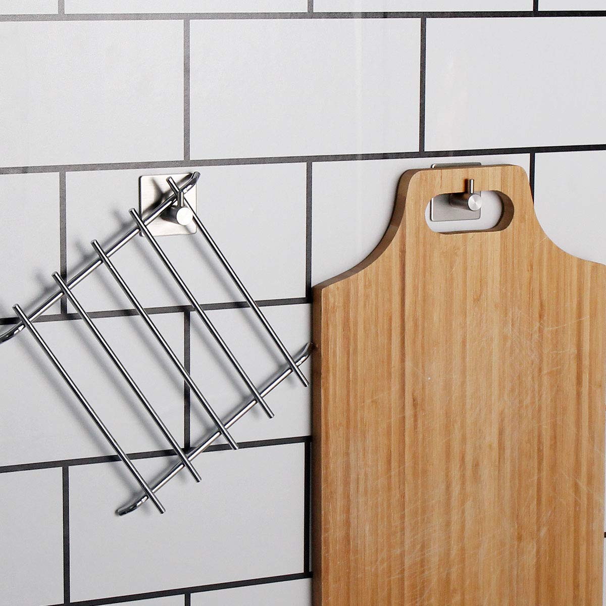 Self Adhesive Hooks Wall Coat Hooks Heavy Duty Wall Hanger Hanging for Robe, Kitchen Bathroom Waterproof Stainless Steel Hooks Ultra Strong Self Metal Key Towel Hooks -4 Packs