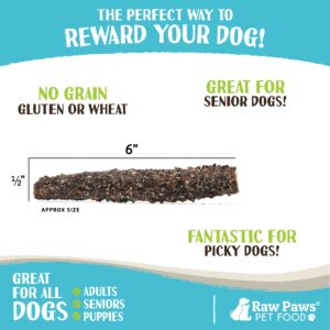 Raw Paws Green Beef Tripe Sticks for Dogs - 6-inch, 10-Pack - Packed in USA - Dried Tripe Dog Treats from Free-Range, Cows No Added Antibiotics or Hormones - Dehydrated Beef Green Tripe for Dogs