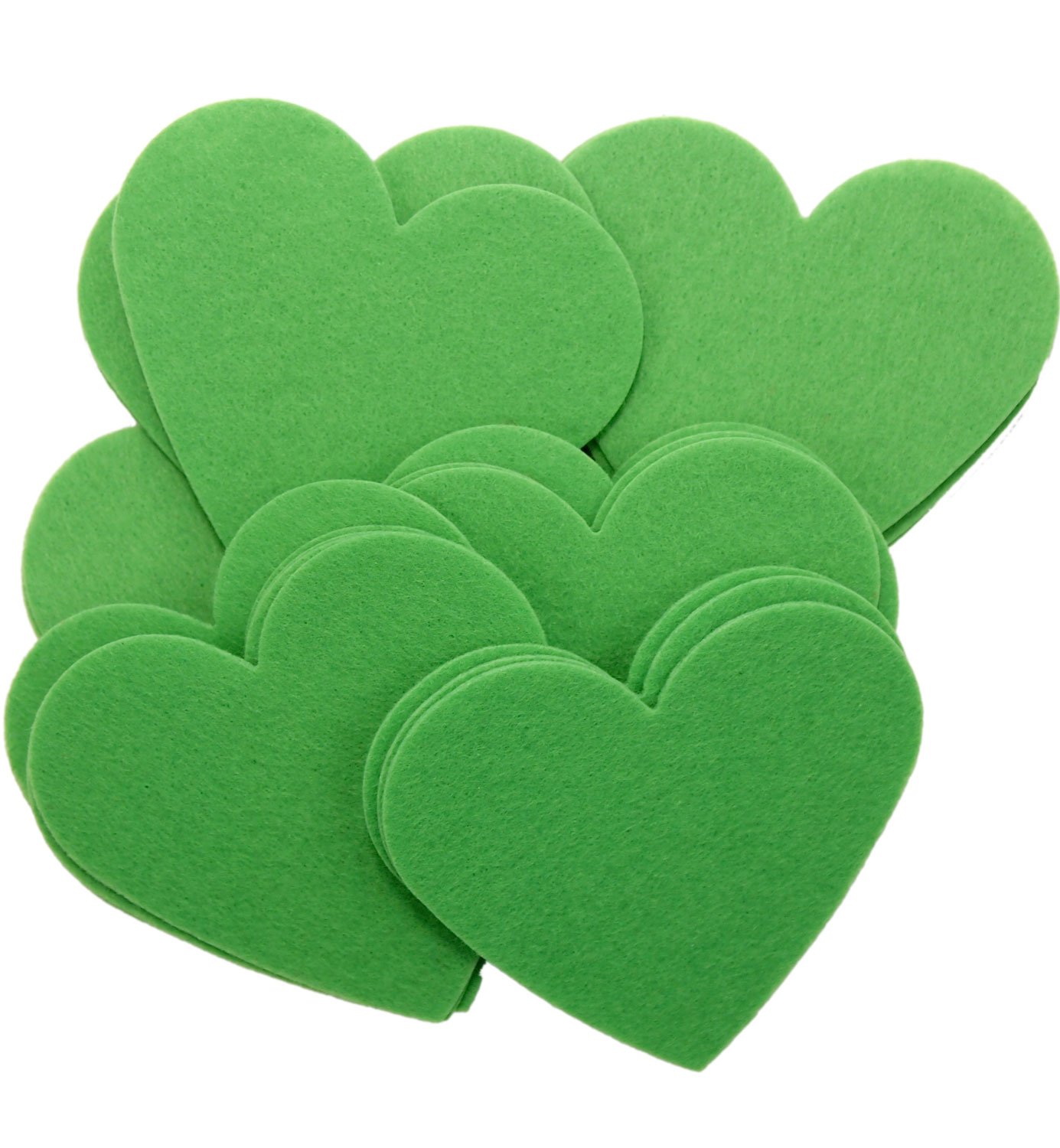 Playfully Ever After 3 Inch Green 22pc Stiff Felt Hearts