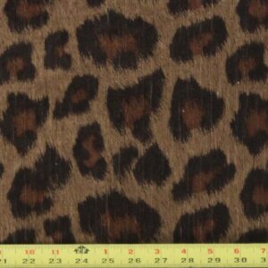 Chenille Velvet Upholstery Drapery Fabric Brown Leopard Panthera Toffee / 54" w/Sold by The Yard