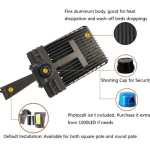 1000LED LED Sheobox Parking Lot Light 200W (600W Eq.) Outdoor Street Light, 5000K AC110-277V Arm Mount, Waterproof IP66