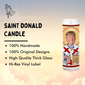 Celeb Prayer Candle Donald Celebrity Candle - Funny Saint Candle - 8 Inch Glass Votive - Handmade in USA - Novelty Gift for Celebrity Lovers