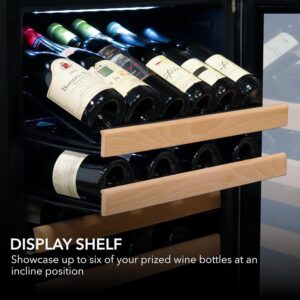 Whynter BWR-1662SD 166 Built-in or Freestanding Stainless Steel Compressor Large Capacity Wine Refrigerator Rack for Open LED Display, Black-166 Bottle, Black