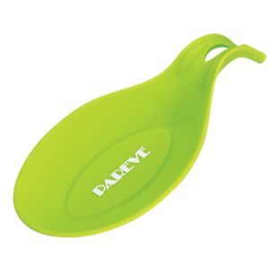 parve green silicone spoon rest - heat resistant durable counter and oven top holder for ladles and serving utensils - color coded kitchen tools by the kosher cook