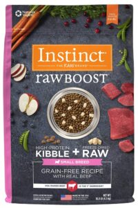 instinct raw boost small breed grain free recipe with real beef natural dry dog food, 10 lb. bag