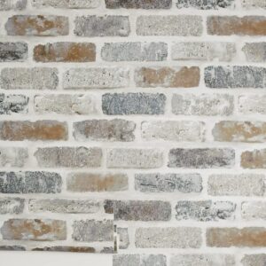 NextWall Washed Faux Brick Peel and Stick Wallpaper