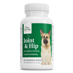 terry naturally animal health joint & hip formula - 60 chewable wafers - supports joint health, flexibility, comfort & mobility - canine only